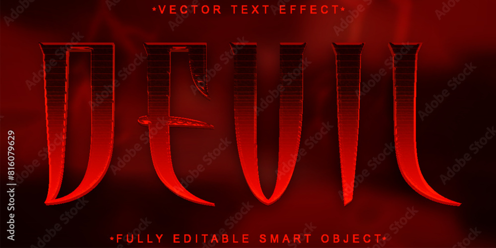 Horror Hell Devil Red Darken Vector Fully Editable Smart Object Text ...