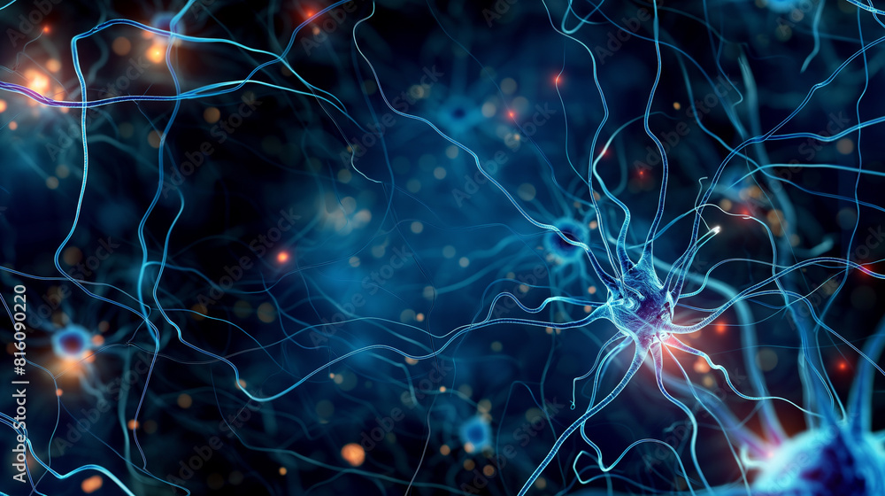 Formação médica abstrata. Células cerebrais de neurônios. Rede de ...