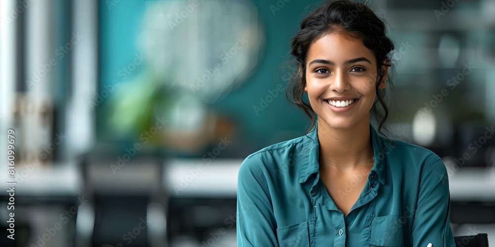 Woman graphic designer in modern office setting. Concept Graphic Design ...