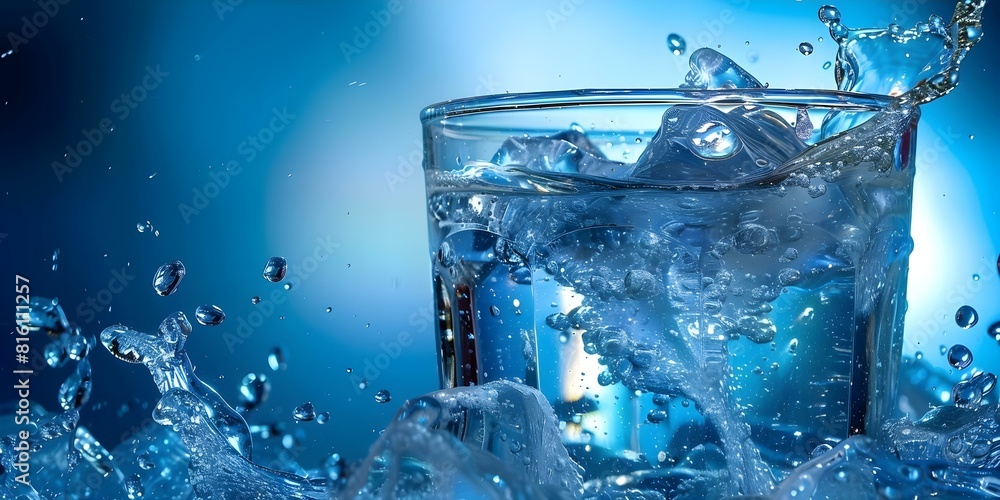 Sparkling water is a healthy hydration choice for a balanced diet. Concept Sparkling water ...