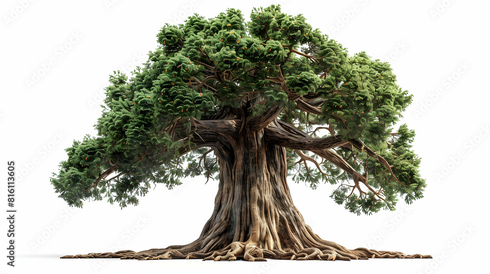 Majestic Redwood Tree Isolated on White Background: Photo Realistic ...