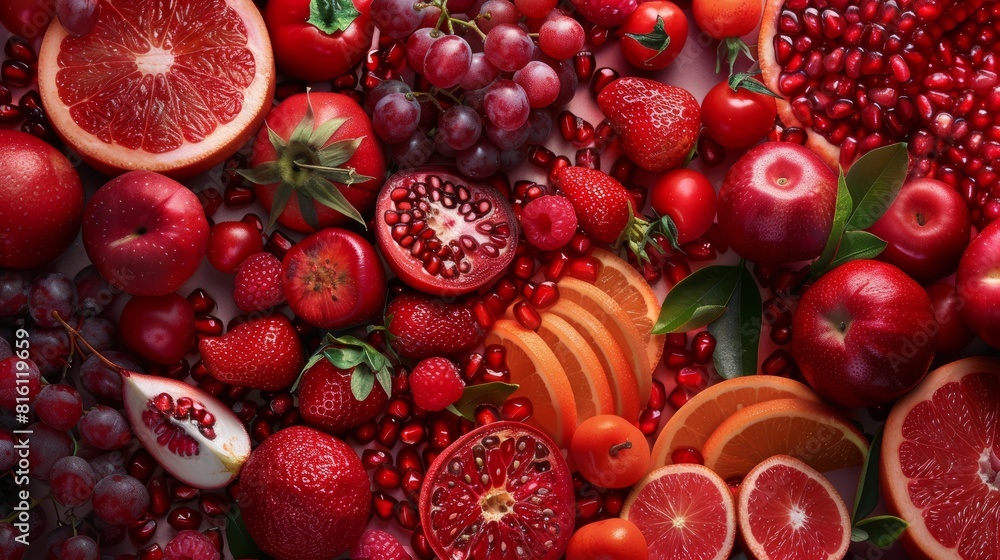 Various varieties of red food 8K full hd shot on DSLR ca , Generative ...