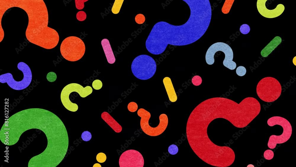 Question mark pattern background with texture 4K stop motion video ...