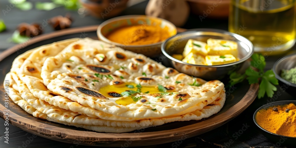 Butter Chapati with Paneer: A Traditional Indian Dish with Aromatic ...