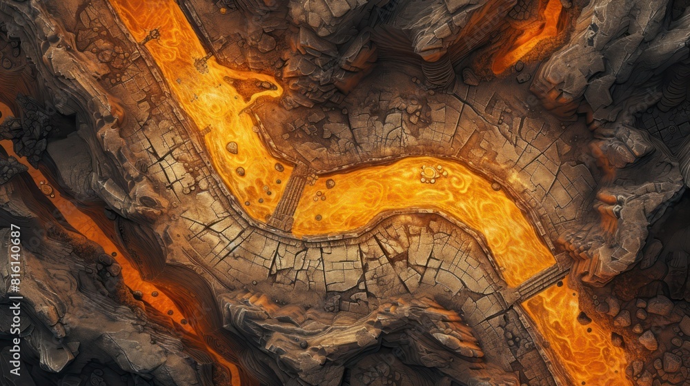 RPG battle map. Fantasy battlefield illustration, cartography location ...