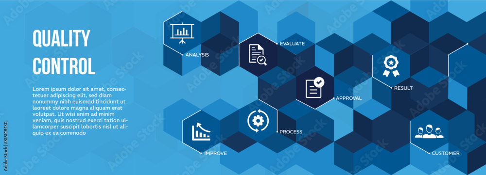 Quality control banner website icons vector illustration concept of ...