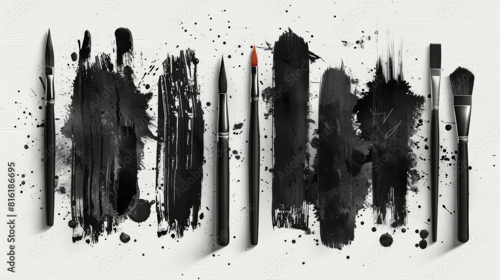 The Scribble doodle paint underline set has modern children's marker ...