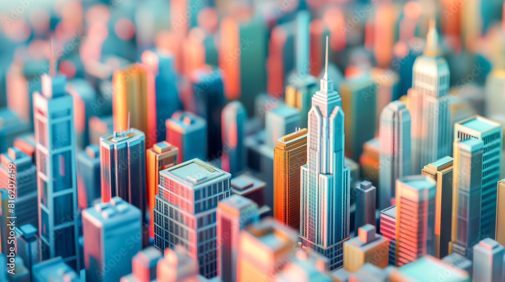 Modeled as a 3D cityscape where each building represents a different ...