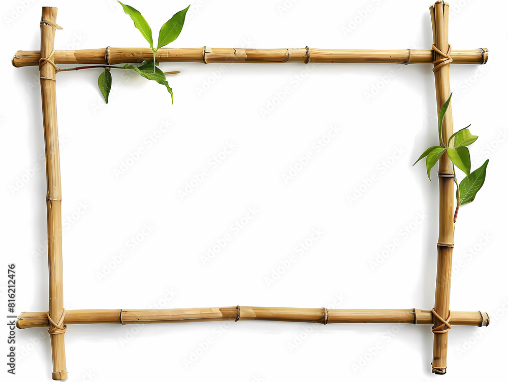 bamboo frame, brown bamboo frame, tropical frame sign board with ropes ...