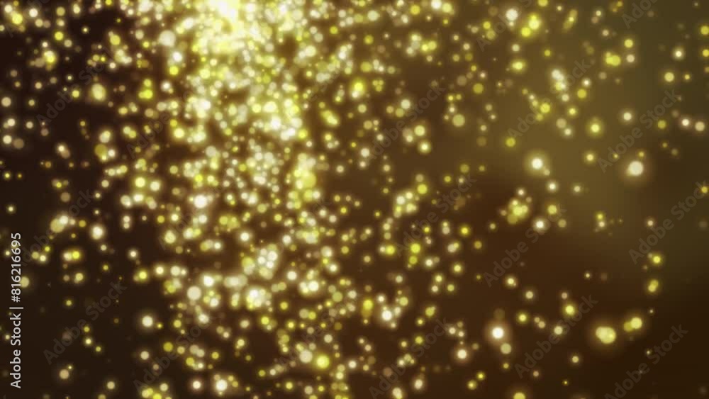 Golden glittering particles falling in a seamless loop. Animation of ...