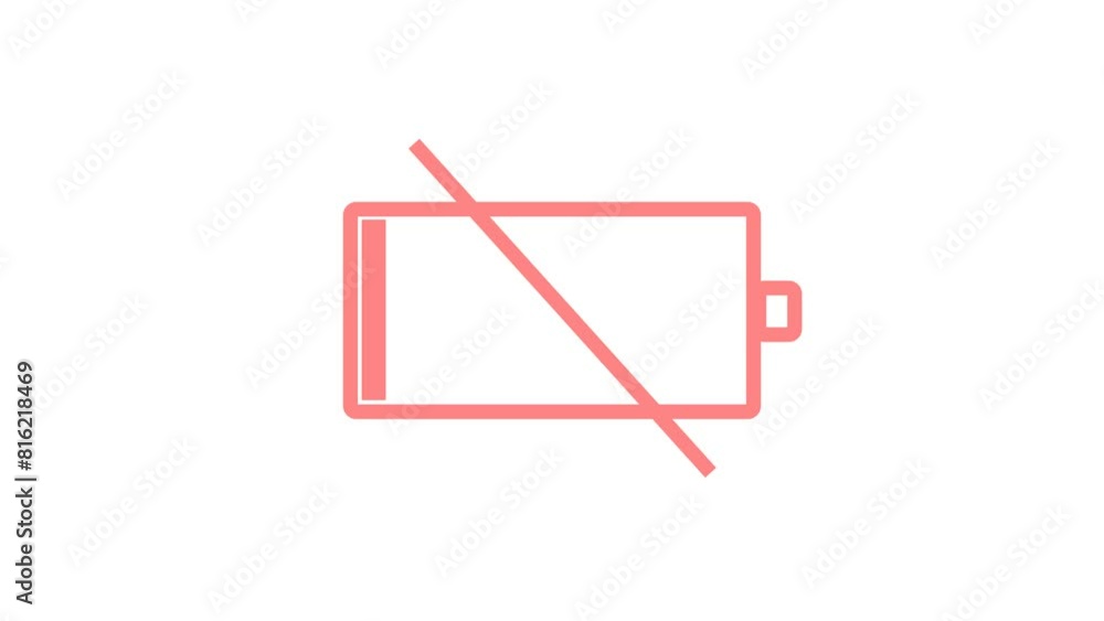 Simple animation of low battery indicator with transparent screen ...