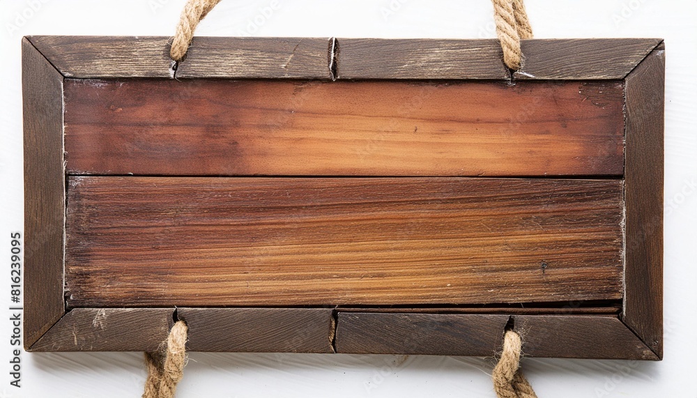 the blank rustic wooden sign board on white background ready for banner ...