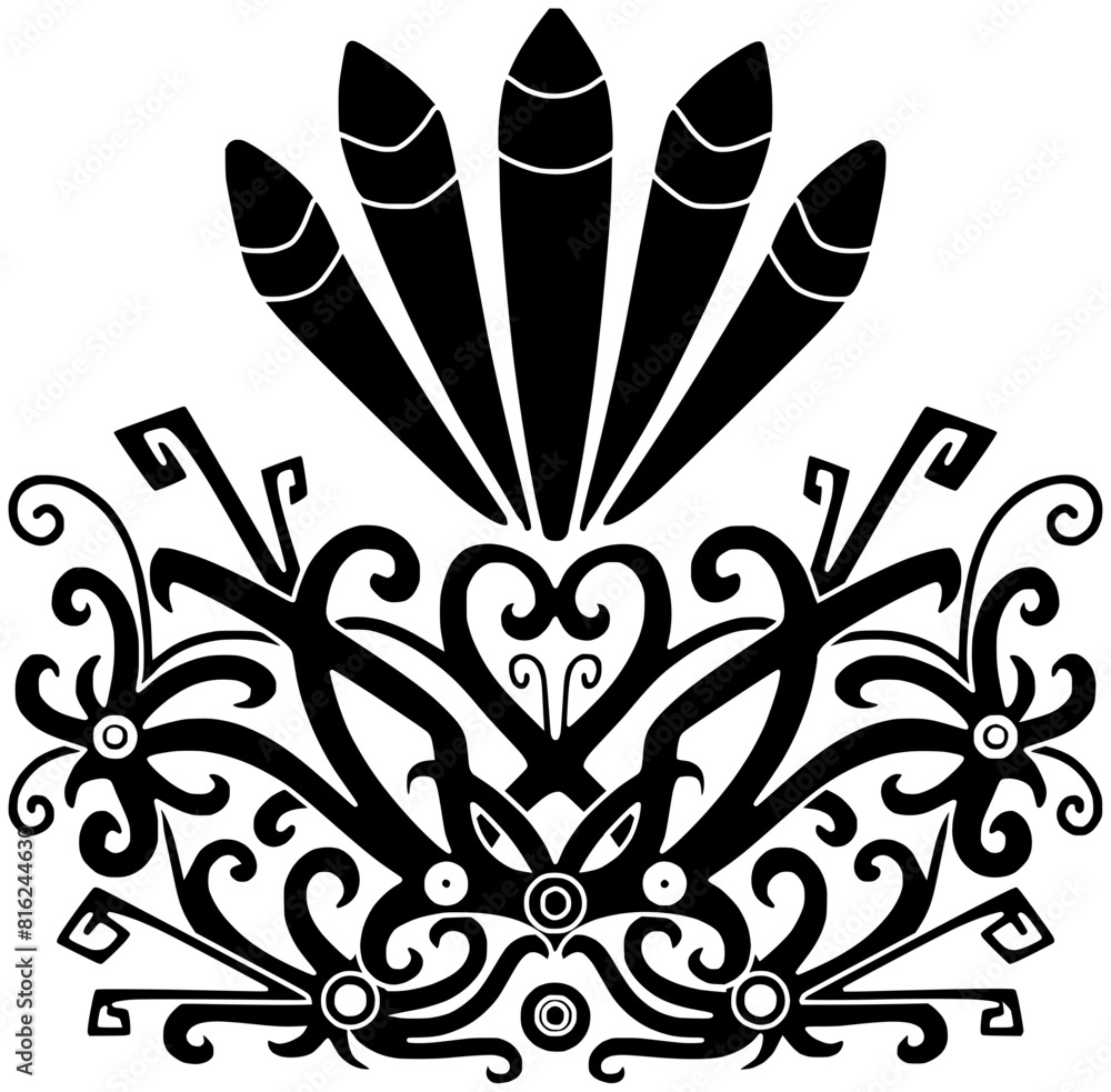 gawai illustration dayak silhouette ethnic logo enggang icon hornbill ...