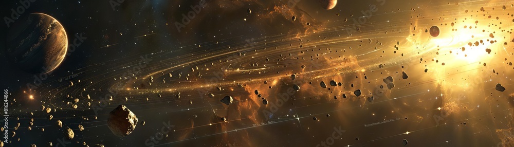 An educational diagram showing the position of the asteroid belt in our ...