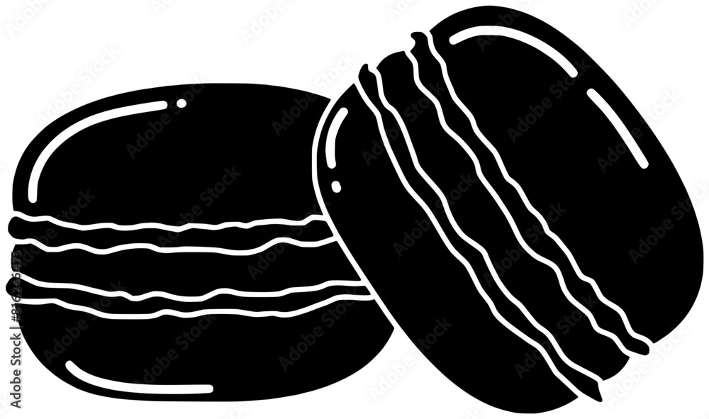 macaroon illustration cream silhouette vanilla logo sugar icon burger ...