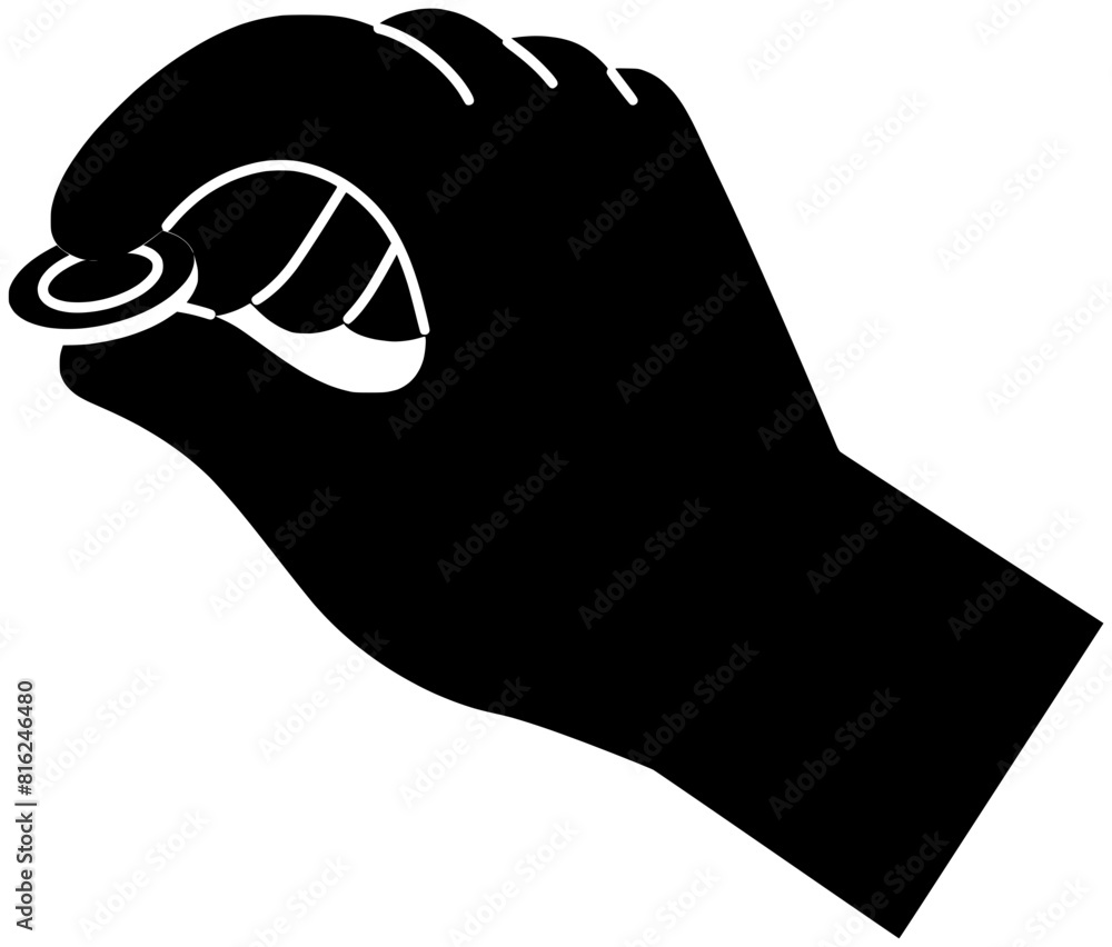 hand illustration money silhouette coin logo finance icon football ...