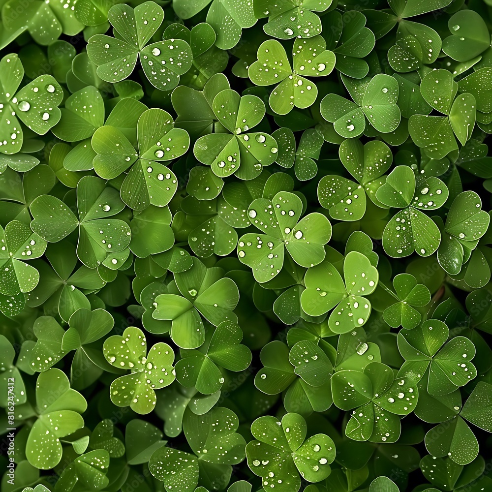 Green Carpet of Clover texture closeup, forest nature background ...