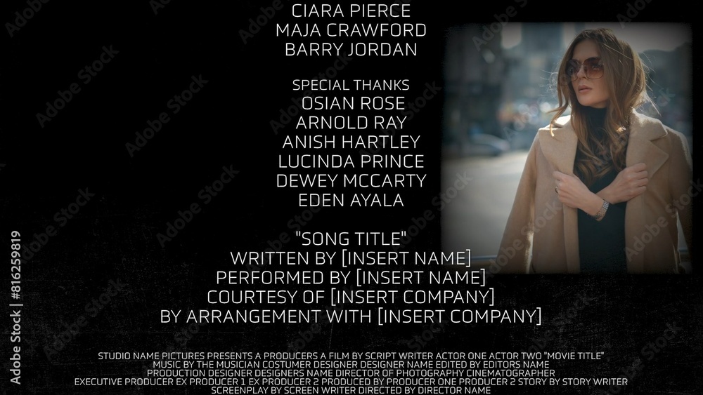 Clean Professional Movie Credits End Title with Actors Stock Template ...
