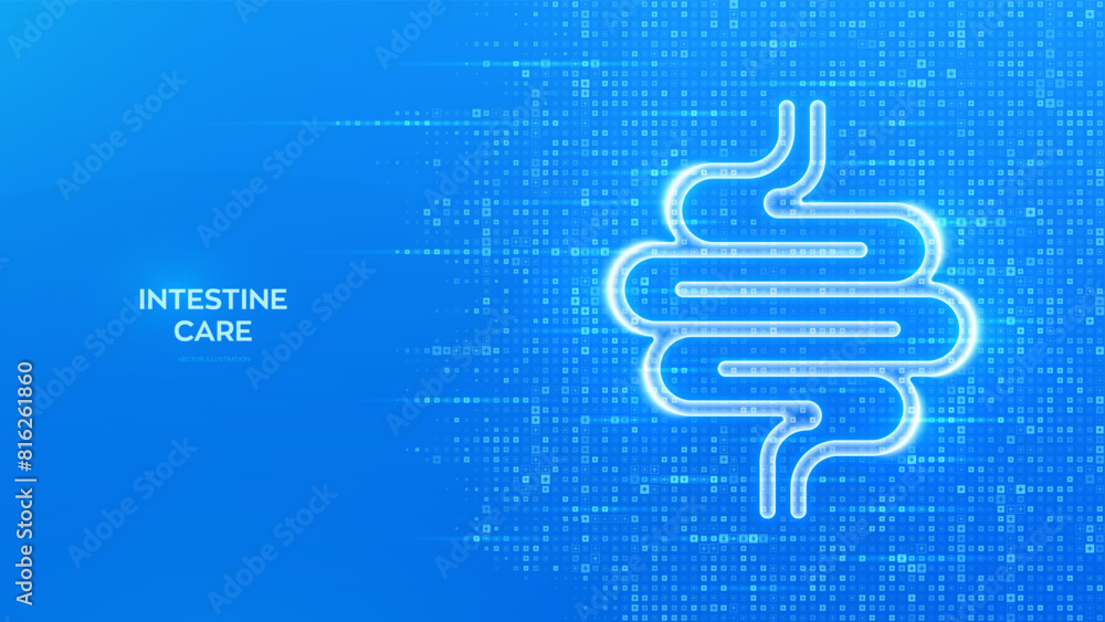 Intestine icon. Intestine health. Diagnosis, treatment of the bowel ...