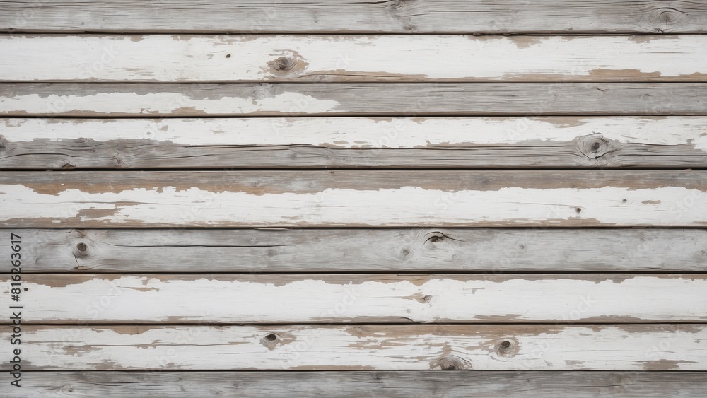 Rustic old gray wood board wall with weathered aged peeling white paint simple wooden boards ...