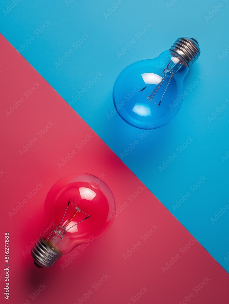 Split Color Lightbulbs created with Generative AI Technology, ai ...