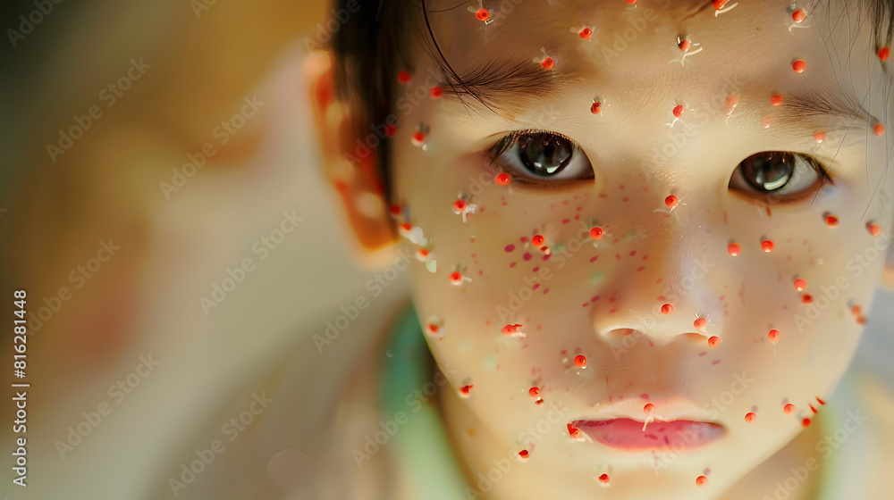 Natural vaccination Contagious disease Sick child with chickenpox ...