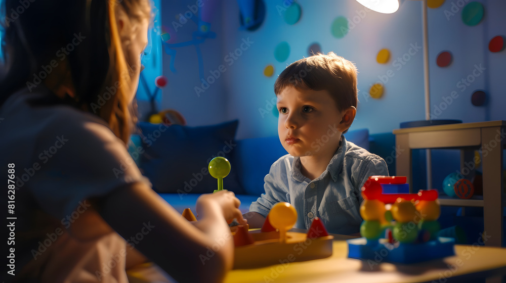 Assessment of kids mental development Professional woman psychologist ...