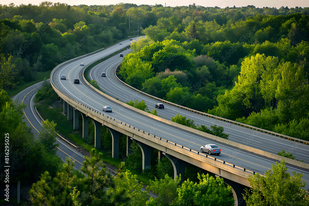 A Wildlife Corridor Bridge Over A Busy Highway, Wildlife Crossing ...