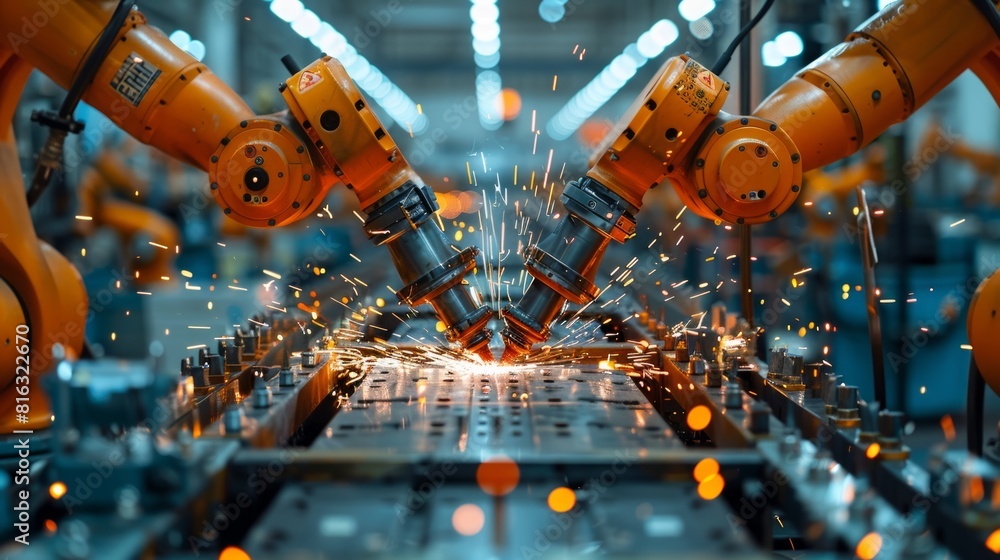 Robotic welding jig assembly of components. the welding process ...