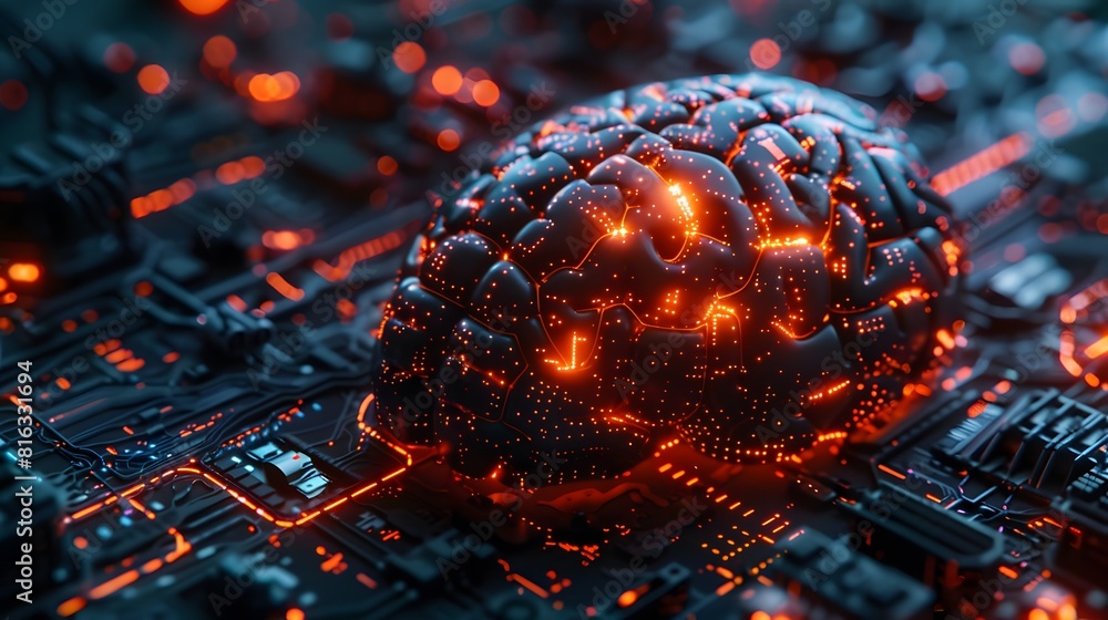 Advanced electronic brain with complex neural circuits, seamlessly ... Advanced electronic brain with complex neural circuits, seamlessly ...