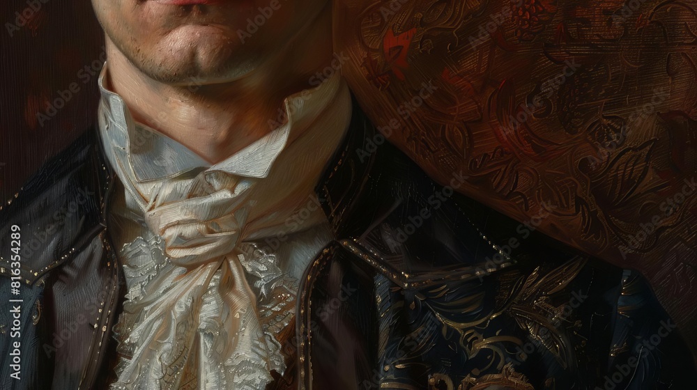 An intimate portrait of a man in Victorian attire, painted in the ...