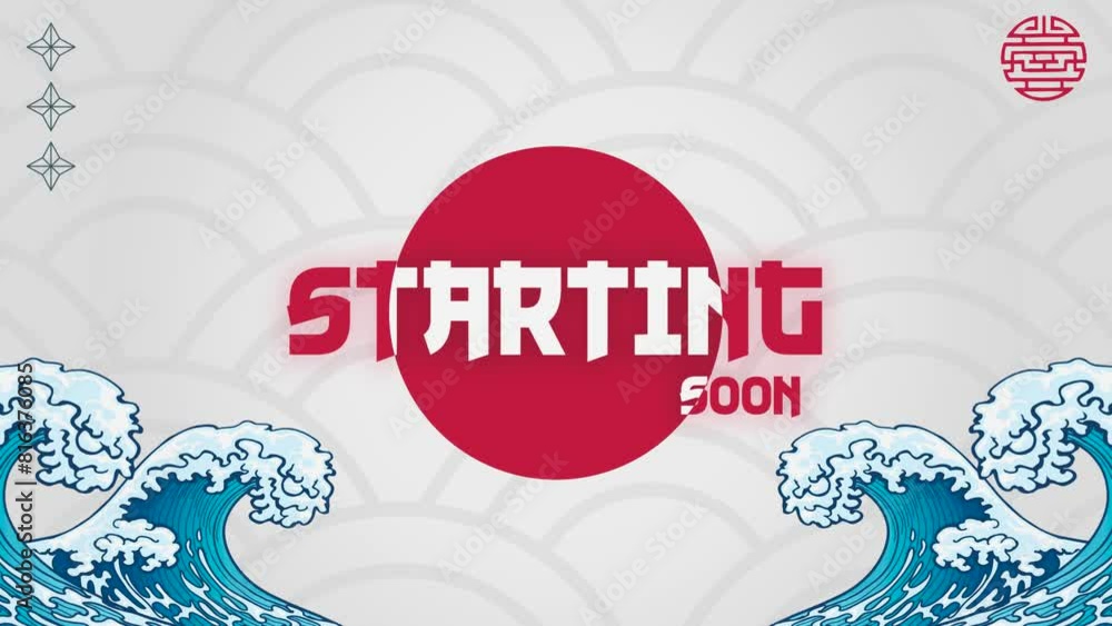 Stream Overlay Japanese Starting Soon. Animated video loop, designed ...