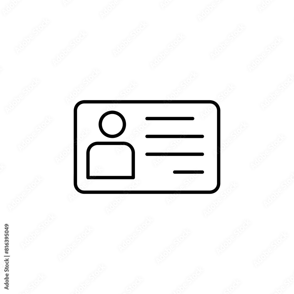 User id badge icon. vector liner i card illustration on white ...