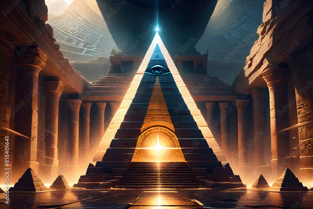Temple Pryramid and Portal gate to another World with an Eye on top of ...