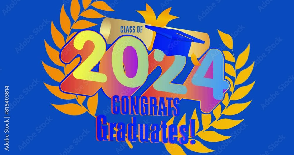 Class of 2024 Graduation design video. Vintage party invitation ...