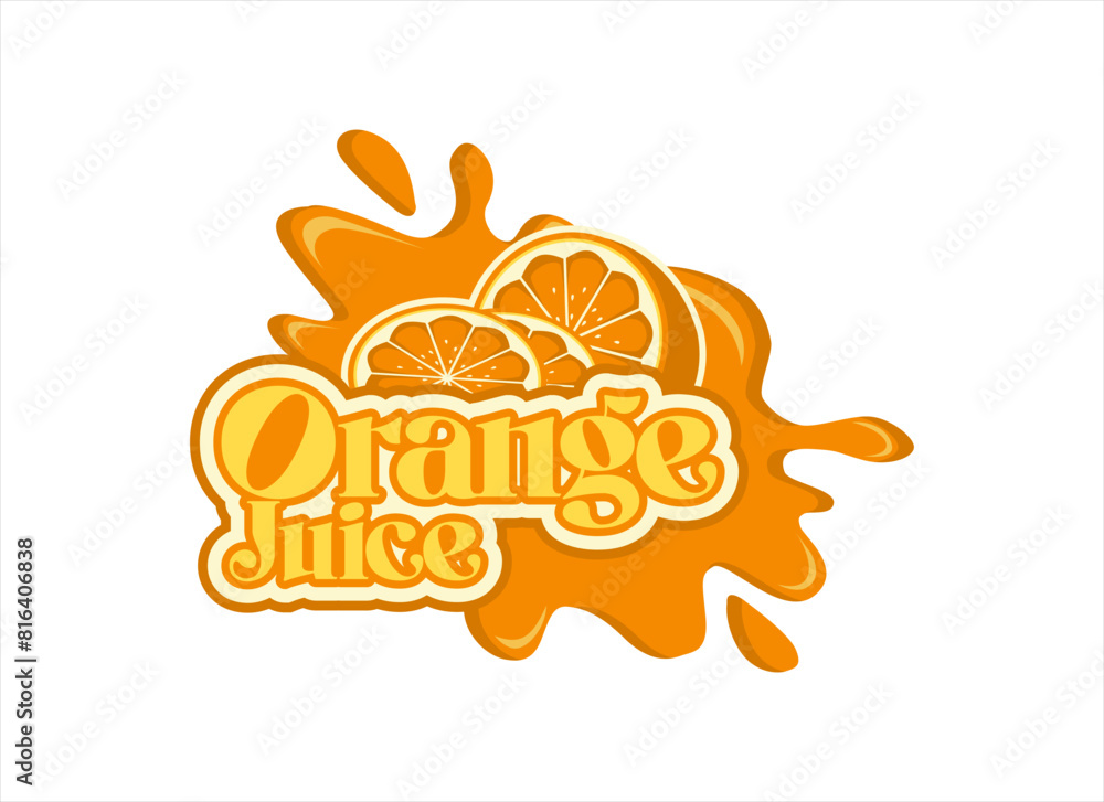 orange juice logo sticker template Stock Vector | Adobe Stock