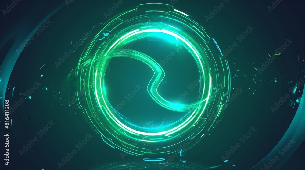 Neon sign, cycle sign, light background, 3D line abstract infinite ...