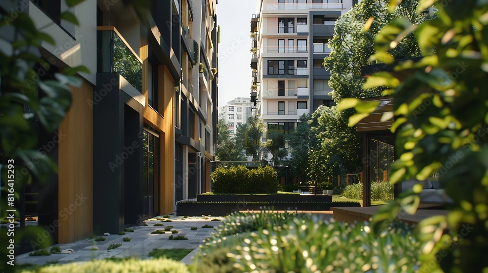 Apartment building mockup space and advertising billboard commercial ...