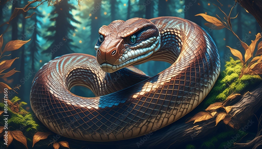 ภาพประกอบสต็อก Make a coiled jergon snake (botrhus pictus) in the shape ...