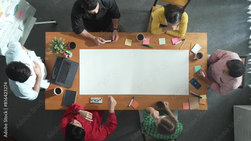 Time lapse of diverse business team designing and planning project ...