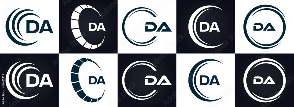 DA logo. D A design. White DA letter. DA, D A letter logo design ...