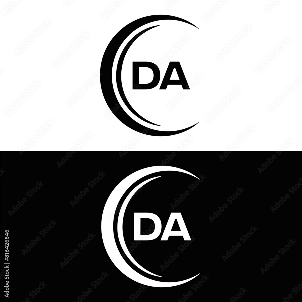 DA logo. D A design. White DA letter. DA, D A letter logo design ...