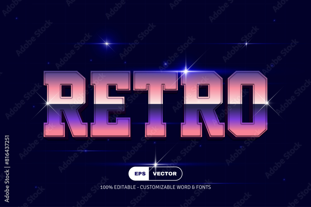 80's Editable Vector Retro neon text effect design, Travel Back to the ...