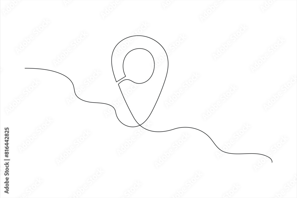 continuous one line google map point route directions and location ...