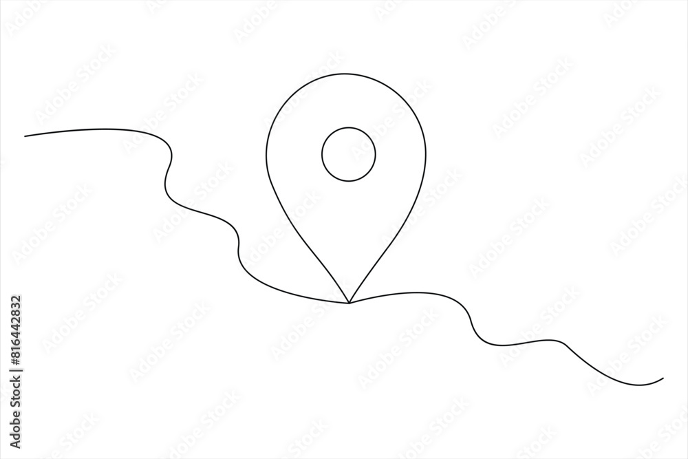 continuous one line google map point route directions and location ...