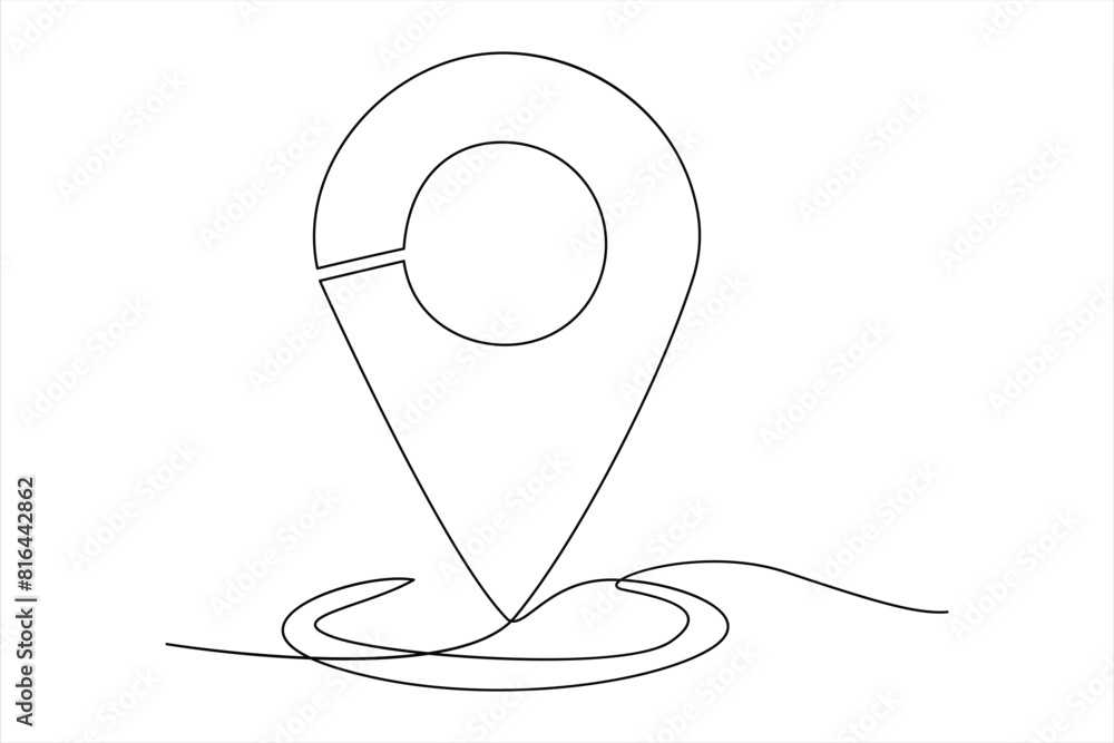 continuous one line google map point route directions and location ...