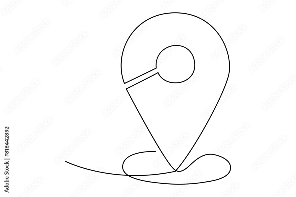 continuous one line google map point route directions and location ...