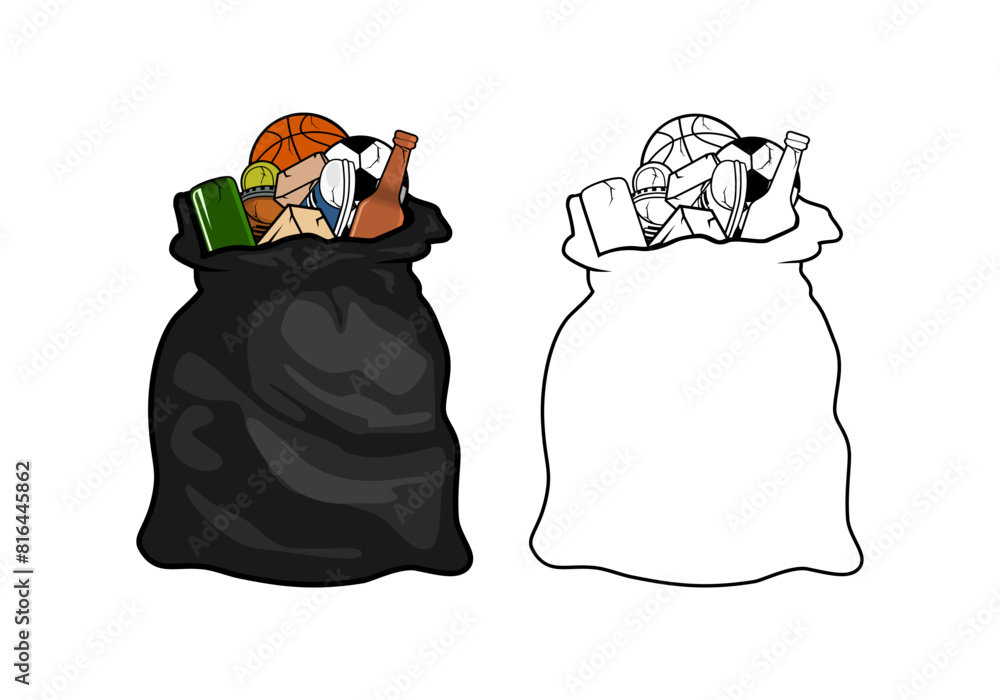 Trash Bag Design Illustration vector eps format , suitable for your ...