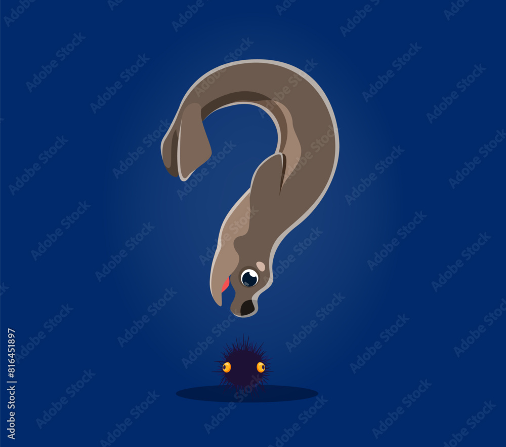 Underwater sea animals font and undersea type of question mark, cartoon ... Underwater sea animals font and undersea type of question mark, cartoon ...