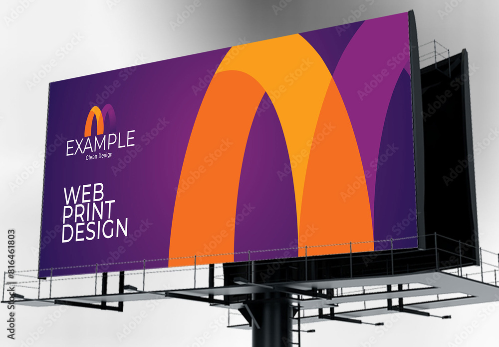 Billboard Banner layout With Violet Accent Stock Template | Adobe Stock